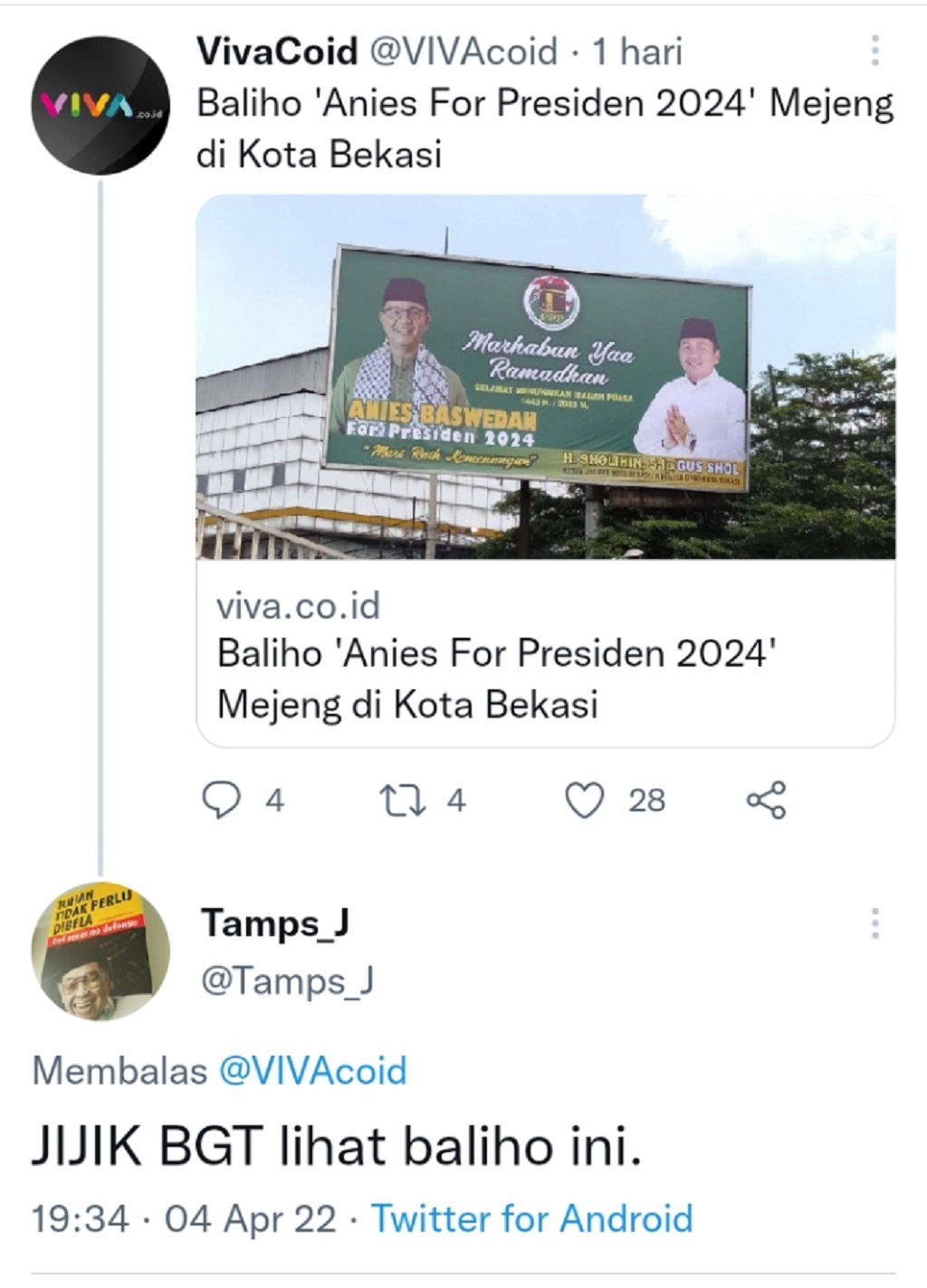 Begini Komentar Netizen Lihat Baliho Anies For Presiden 2024 - Wahana ...