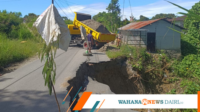 Jalan Provinsi di Sumbul Dairi Terancam Putus, PUPR Provsu Akan Segera Perbaiki - Wahana News Dairi