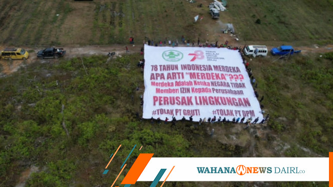 HUT Kemerdekaan RI ke-78, APUK Dairi Aksi Bentang Spanduk Raksasa Tolak ...