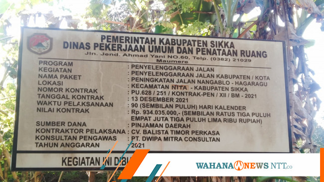 Papan Proyek Terpasang, Peningkatan Jalan Nangablo-Hagarahu Tak Kunjung ...
