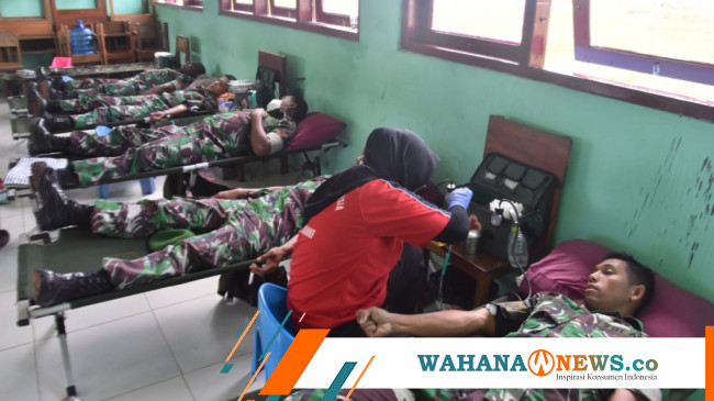 Puluhan Prajurit Korem 174/ATW Melakukan Aksi Donor Darah - Wahana News
